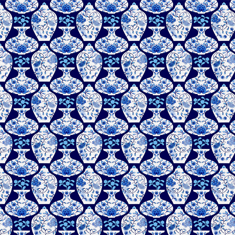 Porcelain Pots - Dark Blue – Paintbrush Studio Fabrics