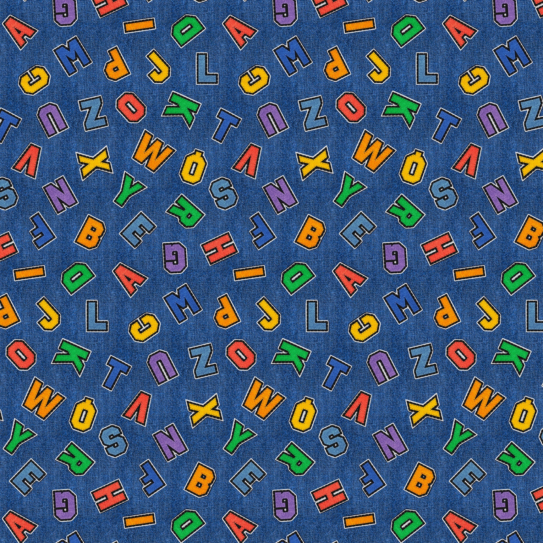 Alphabet Toss - Dark Blue – Paintbrush Studio Fabrics