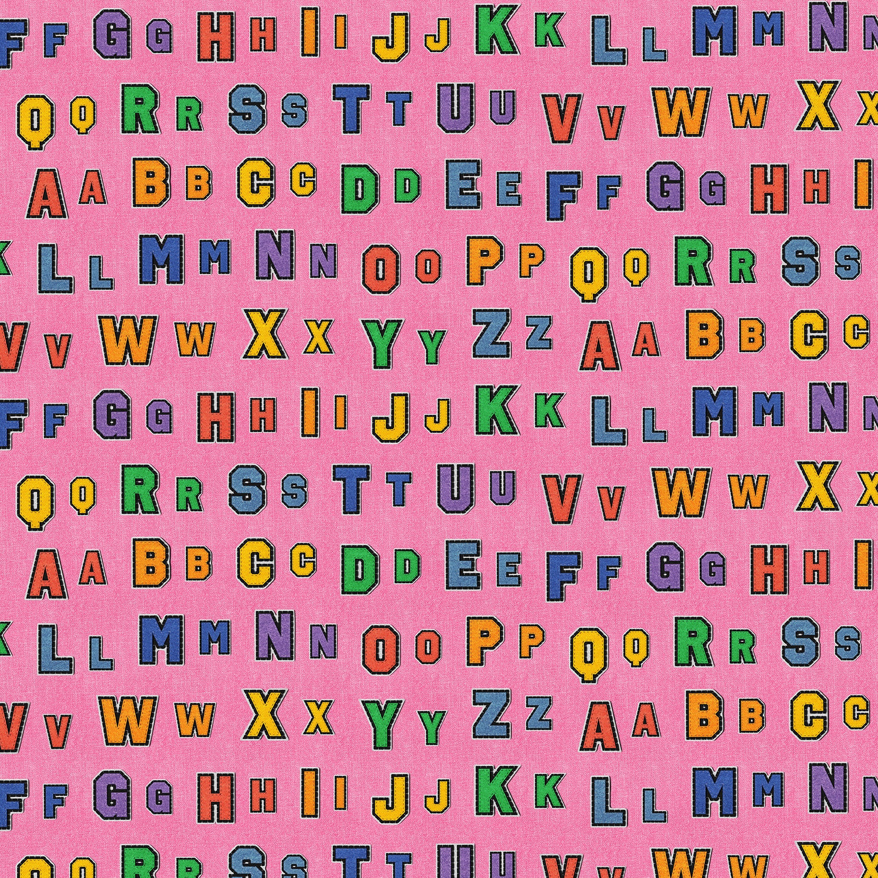 Alphabet Rows - Pink – Paintbrush Studio Fabrics
