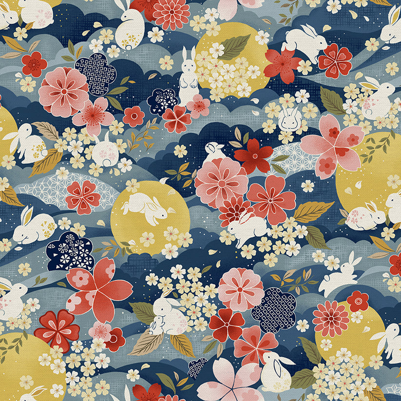 Main Floral - Navy – Paintbrush Studio Fabrics