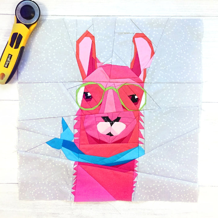 Hipster Llama Quilt Block Pattern by Quilt Art Designs – Paintbrush ...
